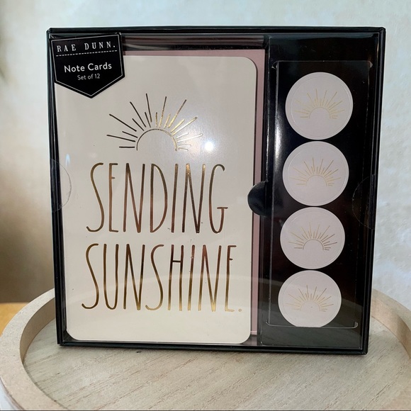 Rae Dunn | Other | Rae Dunn Sending Sunshine Note Card Set Gold Sun ...